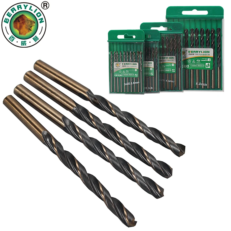 Berrylion 10pcs Twist Drill Bit Set 2-6.5mm Hss For Metal Wood Aluminum ...