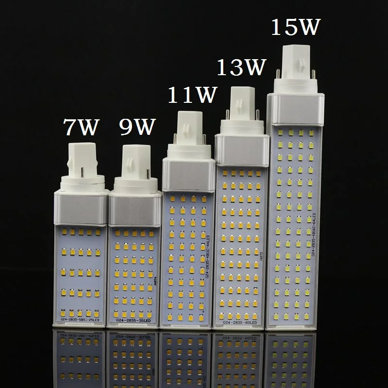 Lampada E27 G24 G23 7W 9W 11W 13W 15W 110V 220V 240V Horizontal Plug ...