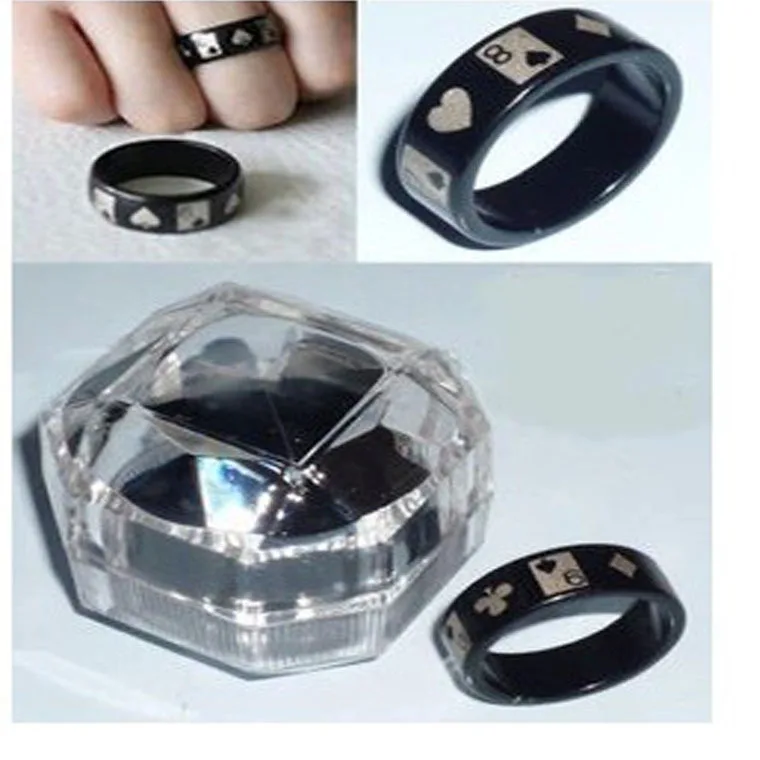 Hot New Poker pattern Strong Magnetic Magic Ring Coin Finger Magician ...
