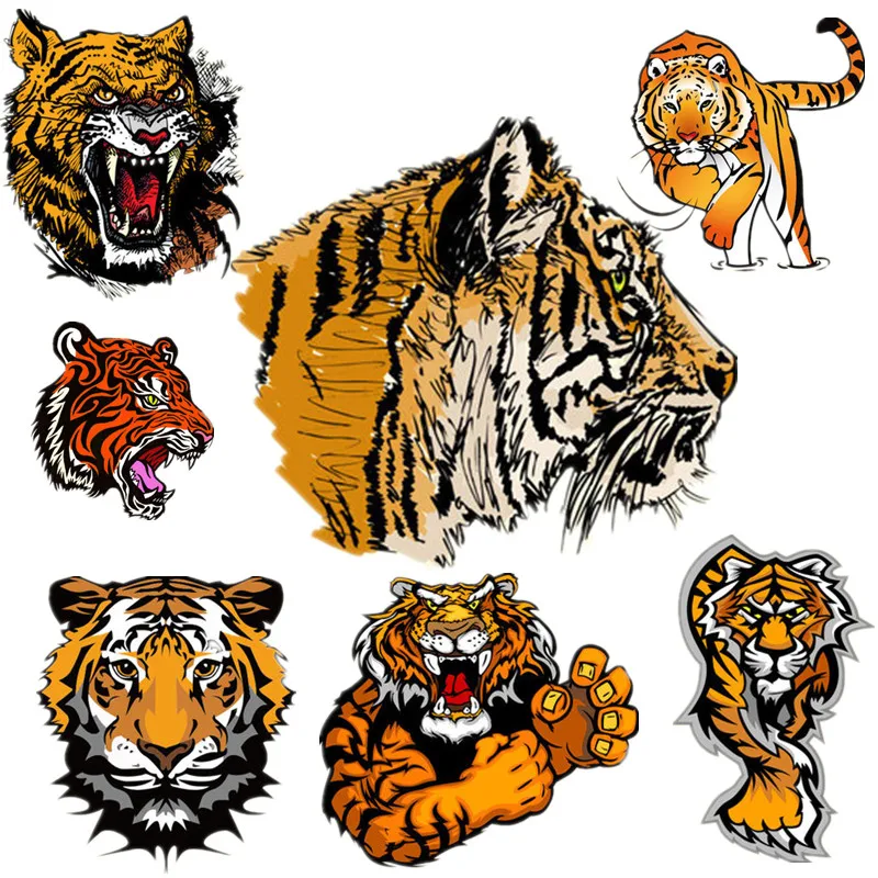 Printing Tiger Ironing Transfer Patches DIY Clothes Heat Transfer ...