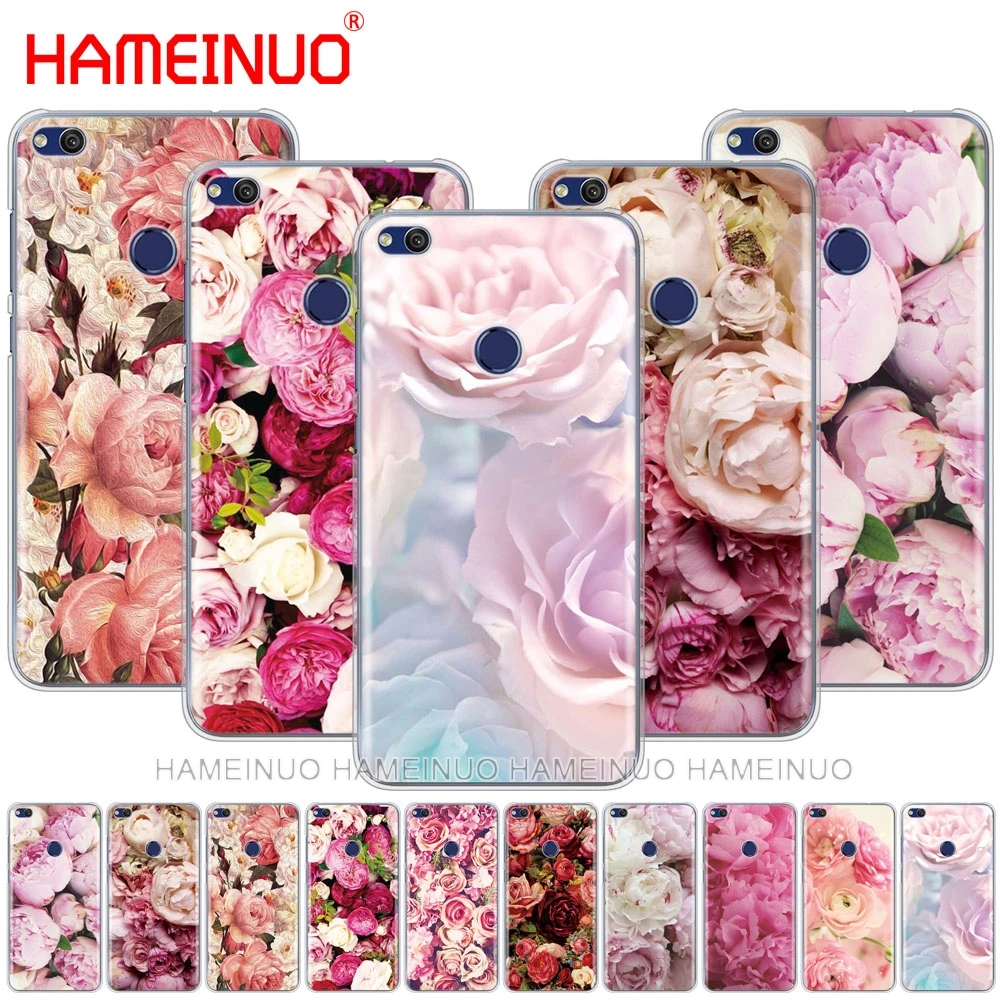 Colorful Brilliant Rose Peony pink Flowers girl Cover phone Case for ...