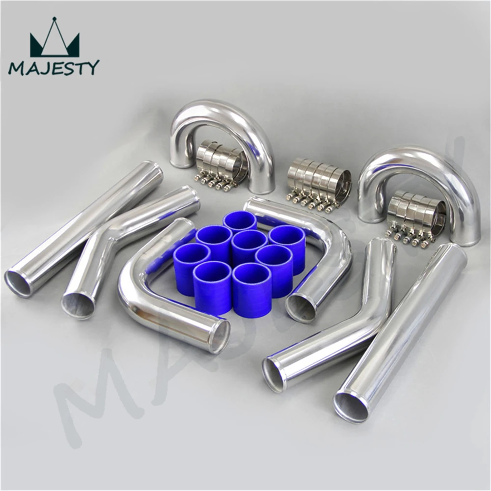 UNIVERSAL TURBO BOOST INTERCOOLER PIPE KIT 3.15" 80MM 8PCS PIPING L ...