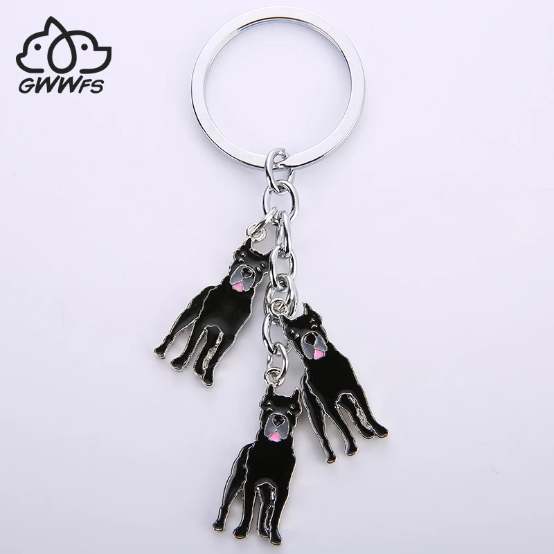 Cane Corso Dog Pendant Key Chains For Men Women White Gold Color Metal ...