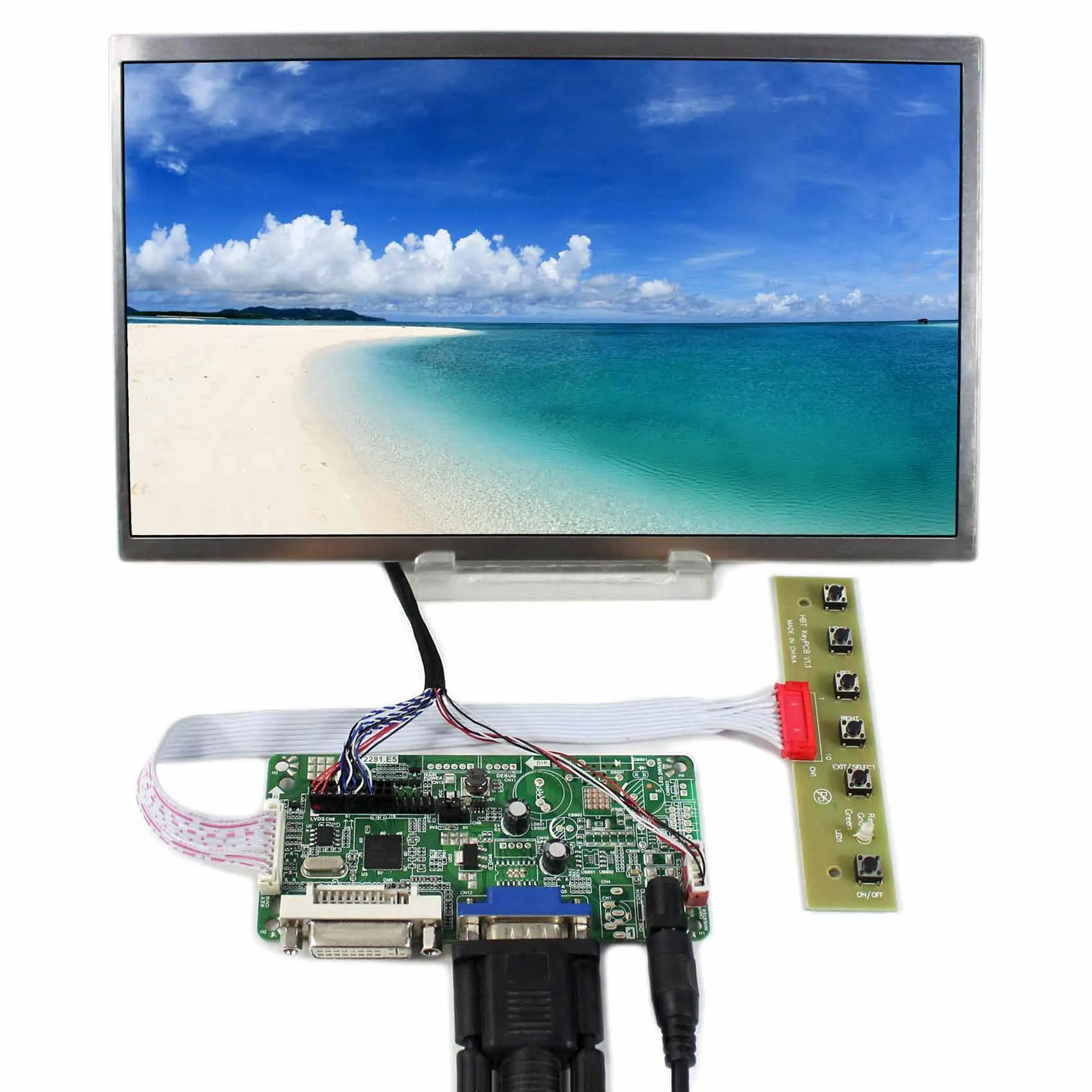 Dvi Vga Lcd Controller Board With 10.1inch 1024x600 40pin Lvds Lcd ...