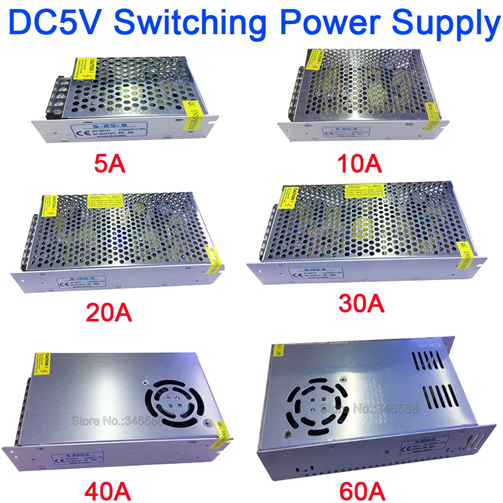 5V Regulated Switching Power Supply 5A 10A 20A 30A 40A 60A AC110V ...