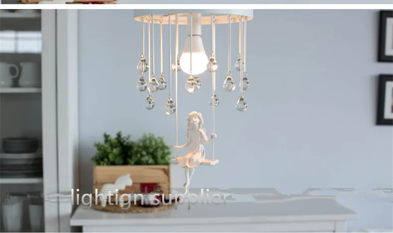 New Modern Pendant Lamp Art Deco Swing Angel Girl LED Pendant Light ...