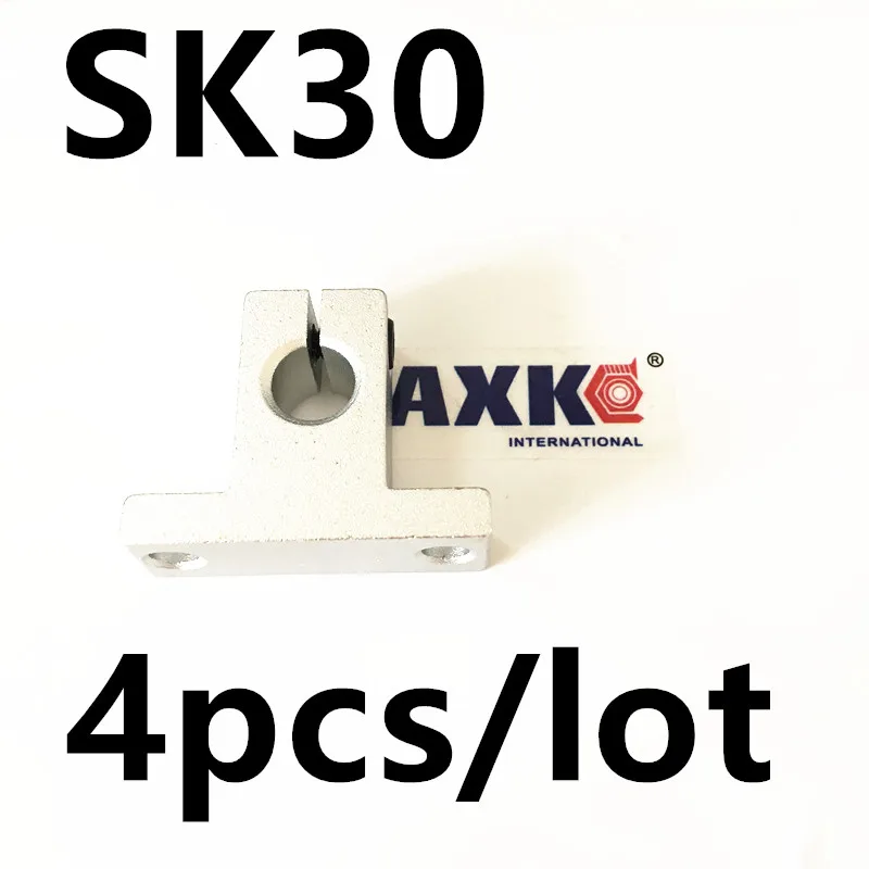 4pcs/lot Free Shipping SK30 30mm linear bearing rail shaft support XYZ ...