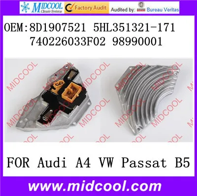 Alta qualidade blower motor resistor regulador oem: 8d1907521 5hl351321 ...