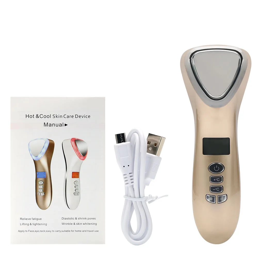 Ultrasonic Cryotherapy Hot Cold Hammer Facial Lifting Tightening Shrink ...