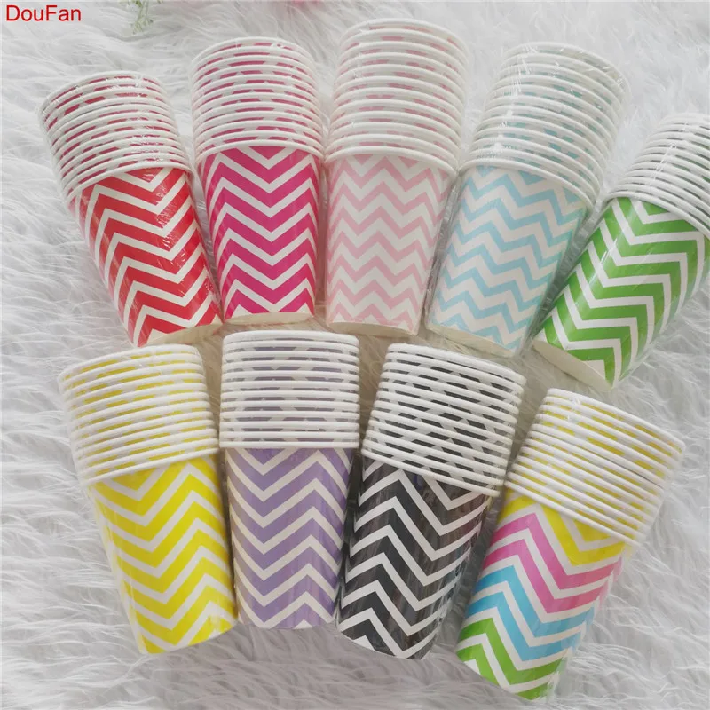 DouFan 12 шт. Радужный цвет волна одноразовая посуда бумажные тарелки ...