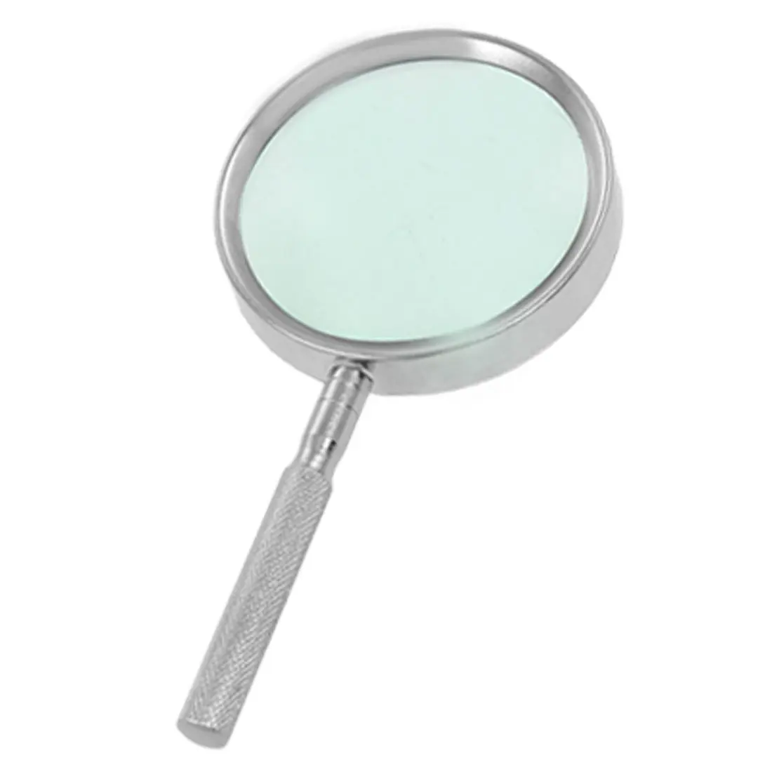 Sale 65mm Diameter Lens Silver Tone Grip Hand Held 6X Metal Magnifying 