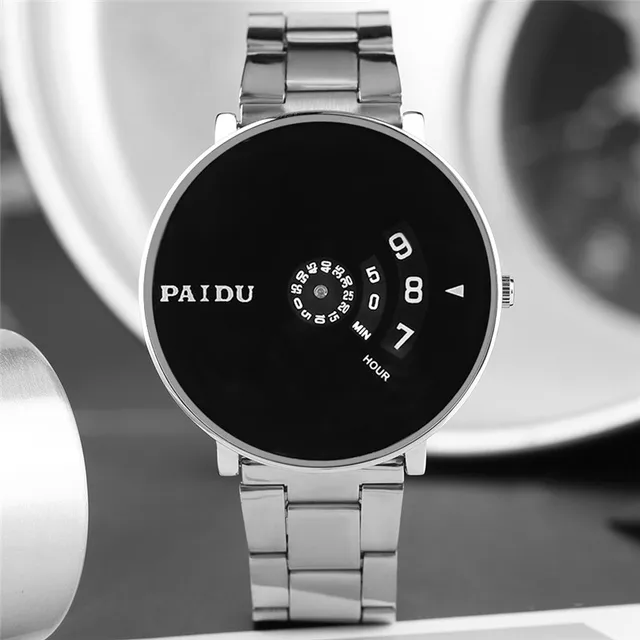 PAIDU Minimalist Turntable Watch Creative Safe Lock Dial Stainless ...
