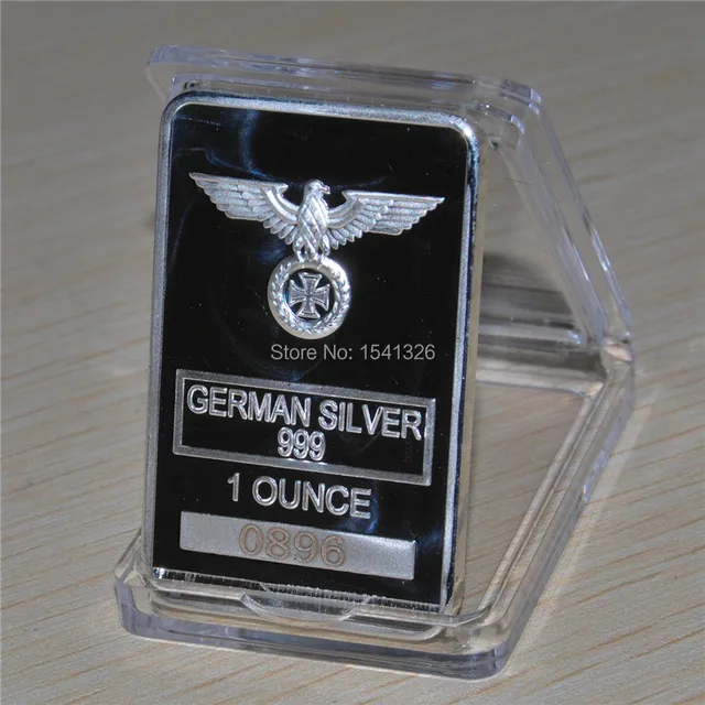 1 OZ WWII GERMAN WAR EAGLE IRON CROSS DESIGN GERMAN SILVER ART BAR,1pcs ...