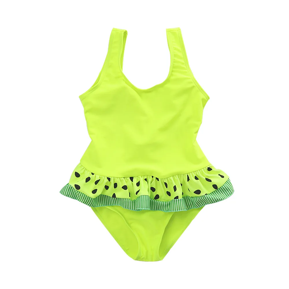 2018 Girls Kids Skirted Swimsuit One piece Swimwear Bodysuit Children ...