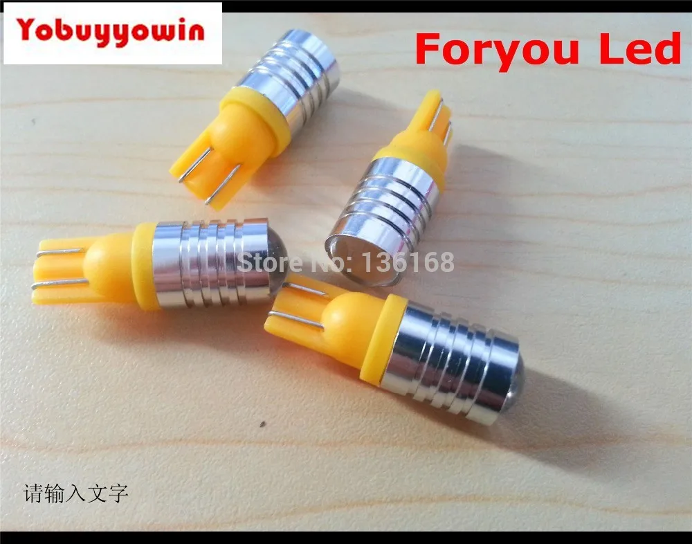 10Pcs Amber Yellow T10/T15 168 921 912 906 Cree Chips Car 7W 12V ...