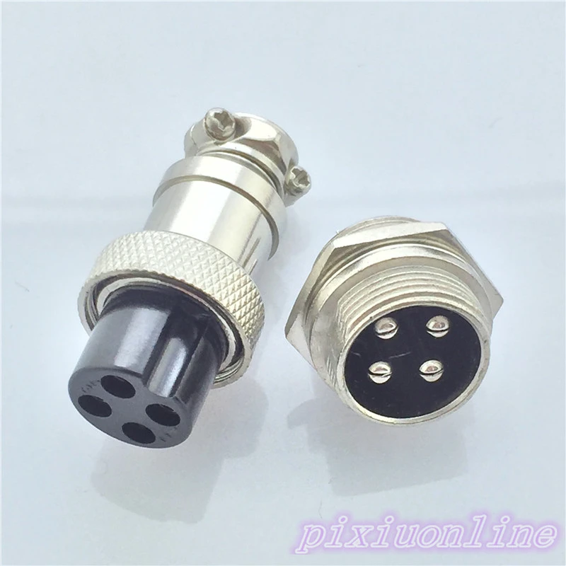 1set Gx16 4 Pin Male Female Diameter 16mm L72y Circular Connector ...