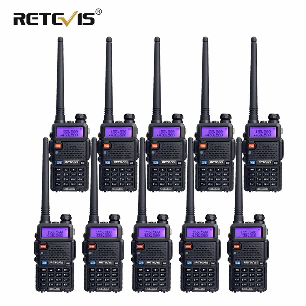 10 Uds Retevis RT5R Walkie Talkie 5W VHF UHF Radio FM Vox portátil ...