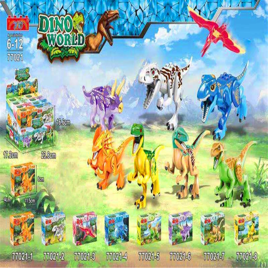 8Pcs/Set Jurassic World Dinosaur T-Rex Indominus Dilophosaurus ...