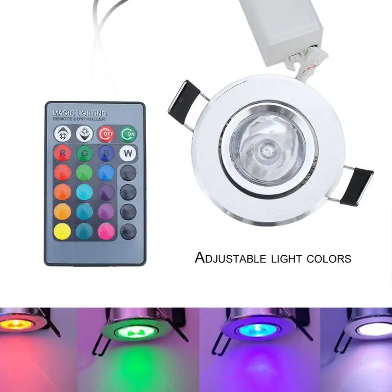 3W Dimmable RGB Downlight AC85 265V Ceiling Downlight Lamp Spot Light ...