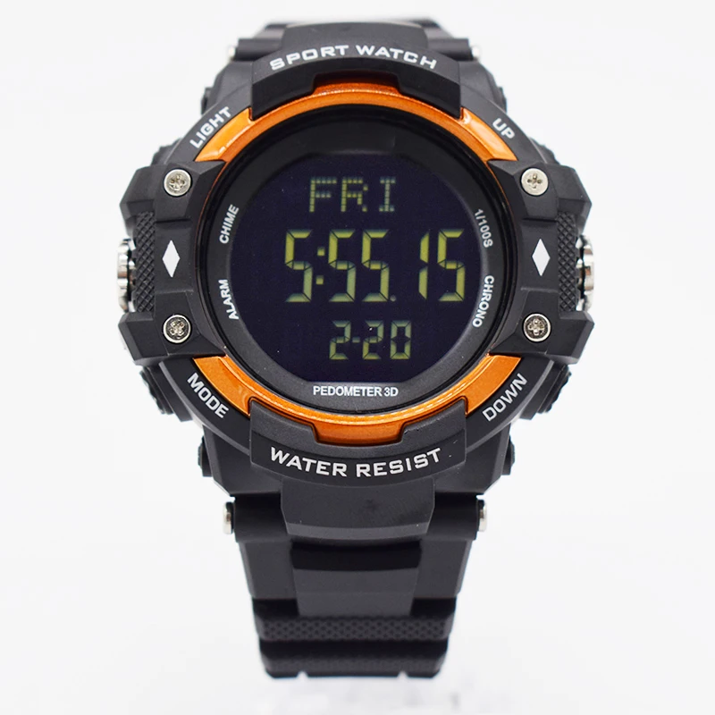 orange waterproof wrist digital automatic watches for men digitais ...