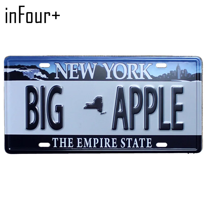 [inFour+] Apple License Plate Metal Plate Car Number Tin Sign Bar Pub ...