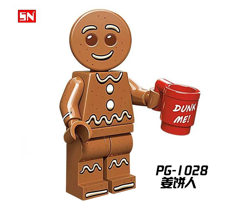 SN 10pcs PG1028 Gingerbread Man Super Hero Avengers Action Figure ...