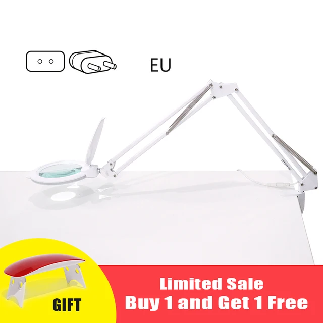 Nail Tools Light LED Magnifier Lamp 8W 6X Magnifying Glass Desktop ...