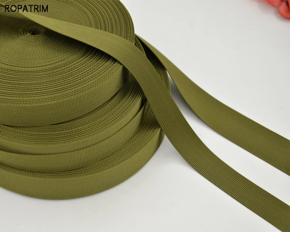 고품질 나일론 두꺼운 백팩 스트랩 바느질 웨빙, 10 미터 크기 2cm/2.5cm/3.2cm/3.8cm 올리브 색상 DIY ...