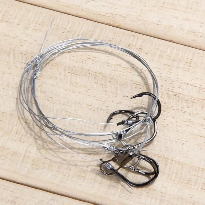 15Pcs Anti winding Sharp 5 Hooks Stainless Steel Fishing String Hook ...