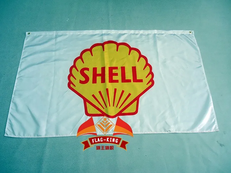 Shell oil flag ,free shipping,90X150CM size polyester,flag king,-in ...