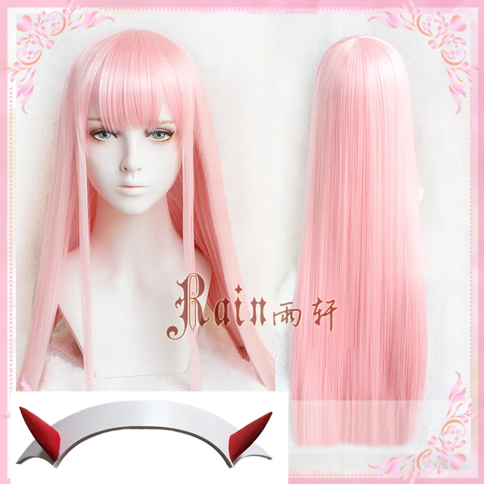 High Quality DARLING in the FRANXX 02 Zero Two Wigs 100cm Long Pink ...