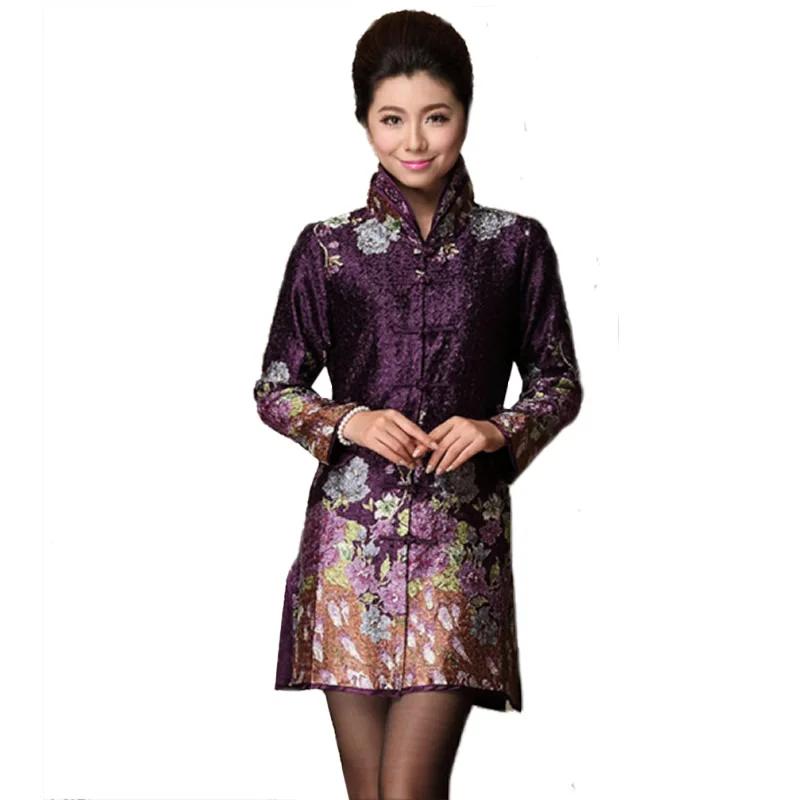 Buy Silk Jackets Women Autumn Winter Chinese Tang Jackets Mandarin Collar