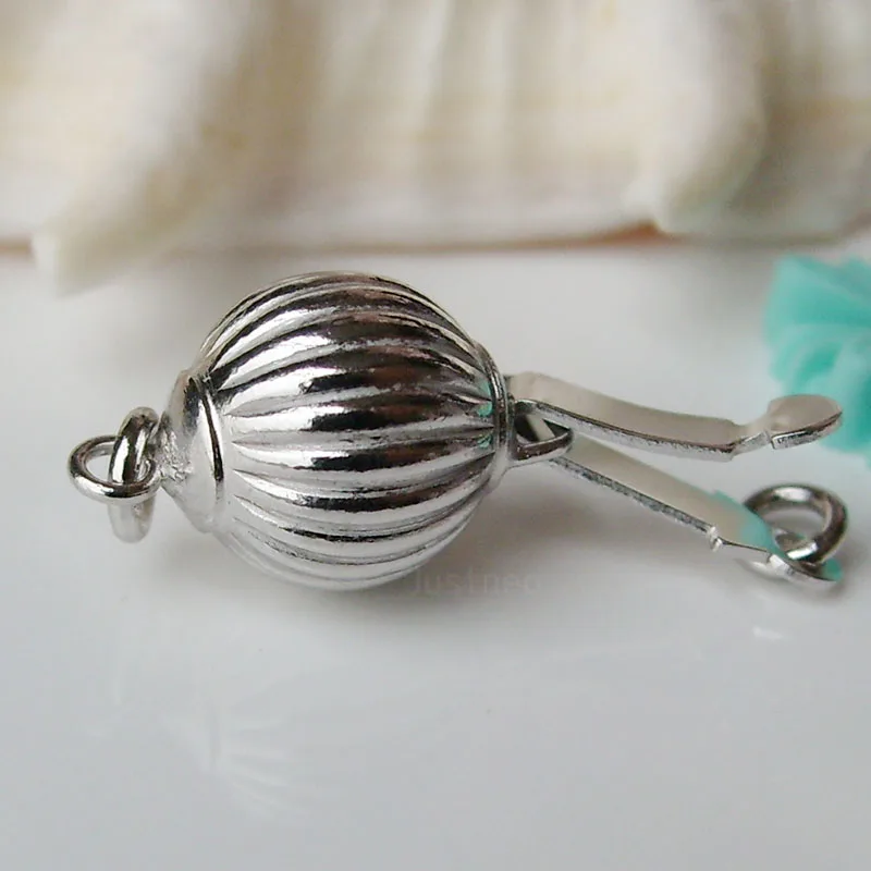 solid-925-sterling-silver-clasp-round-corrugated-box-tab-buckle-with ...