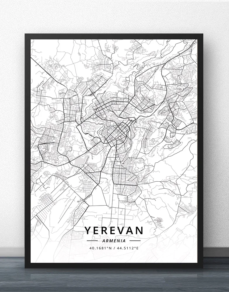 Yerevan Armenia Map Poster - Painting & Calligraphy - AliExpress