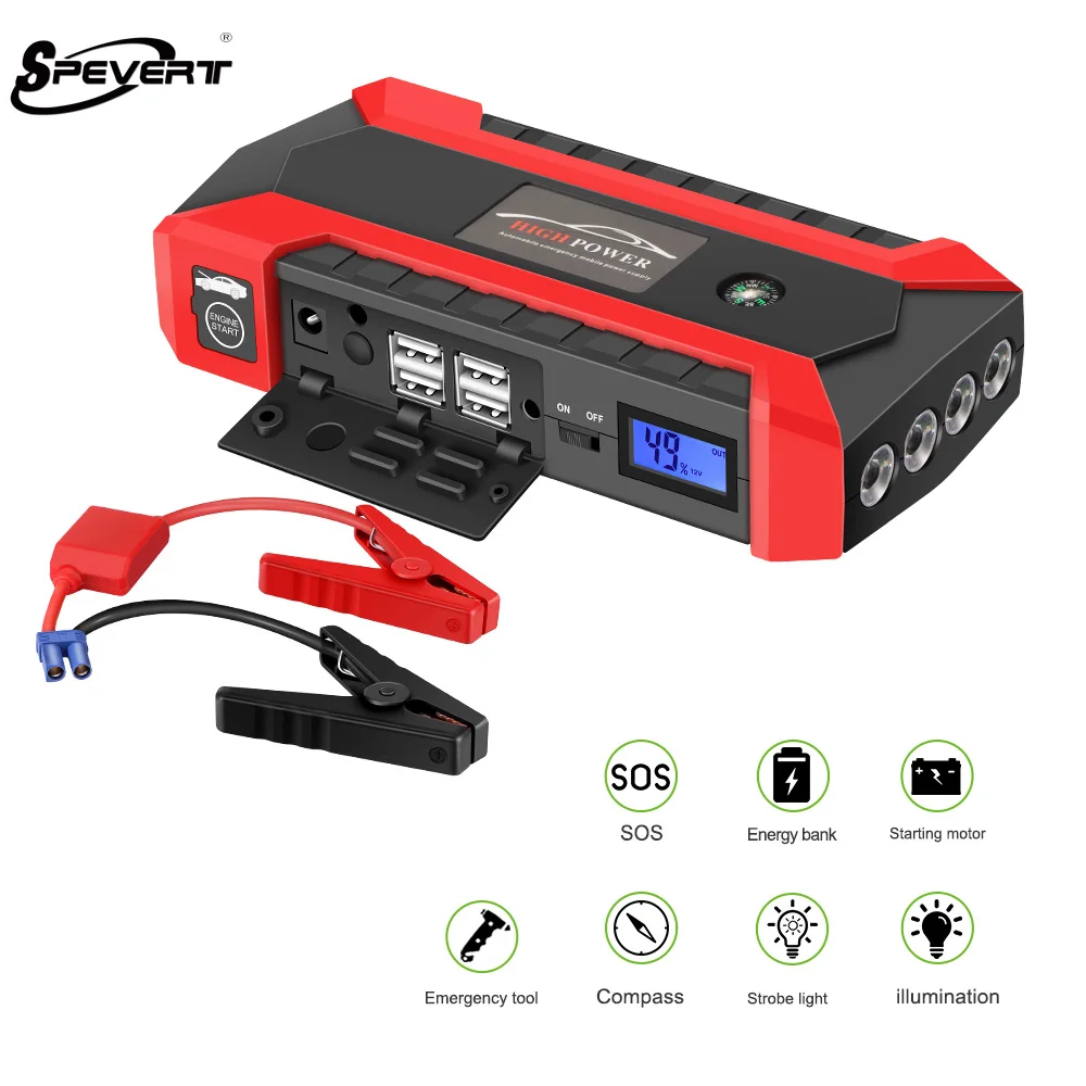 SPEVERT Super Power Car Jump Starter Power Bank 13600mAh Portable ...
