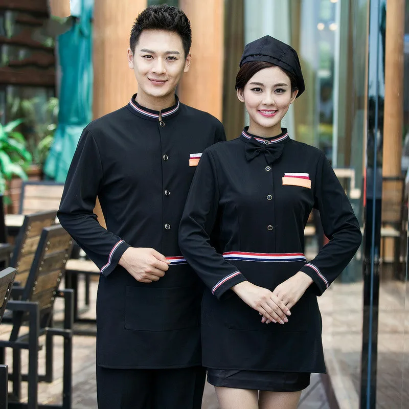 Hôtel Uniforme de Serveur Femmes Manches Longues Restauration Tenue de ...