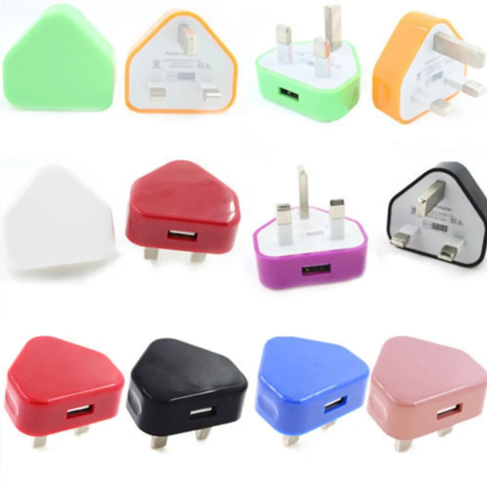 Red Rose UK Mains Plug Wall Charge 3 Pin Plug Adapter Main Power USB ...