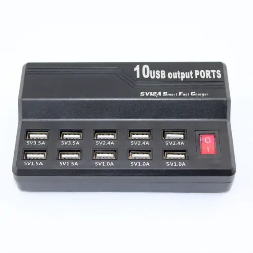 10-Port-Fast-USB-Charging-Station-Power-Adapter-Wall-Travel-Desktop ...