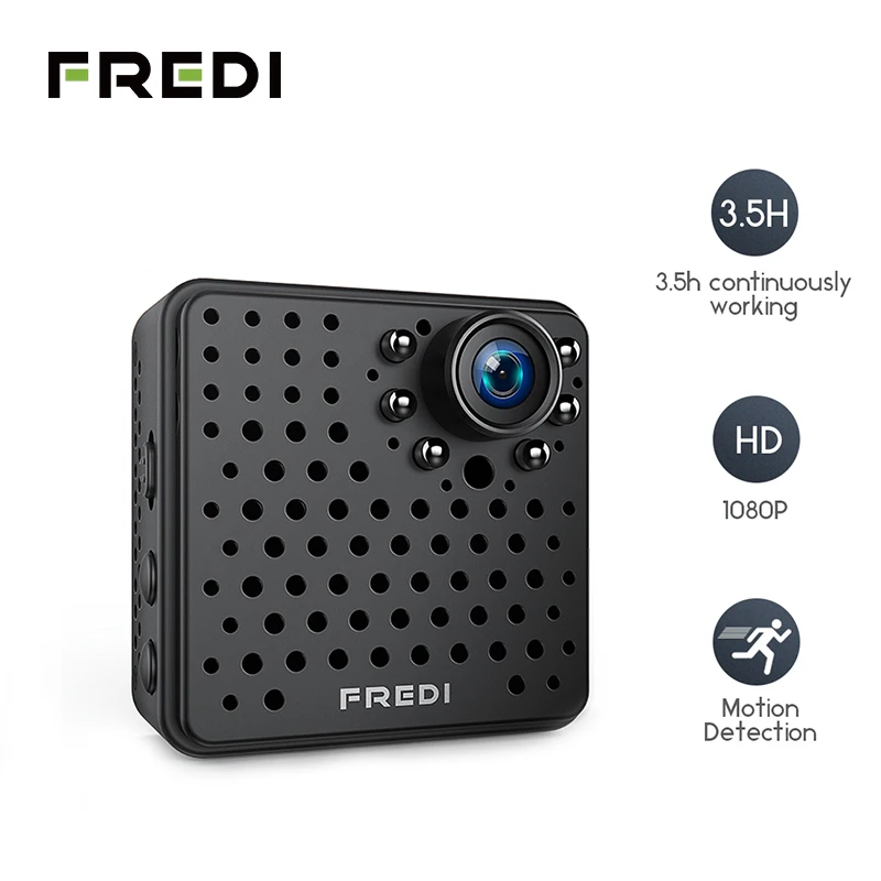 FREDI Mini IP Camera 1080P HD P2P Infrared Night Vision Security Camera ...