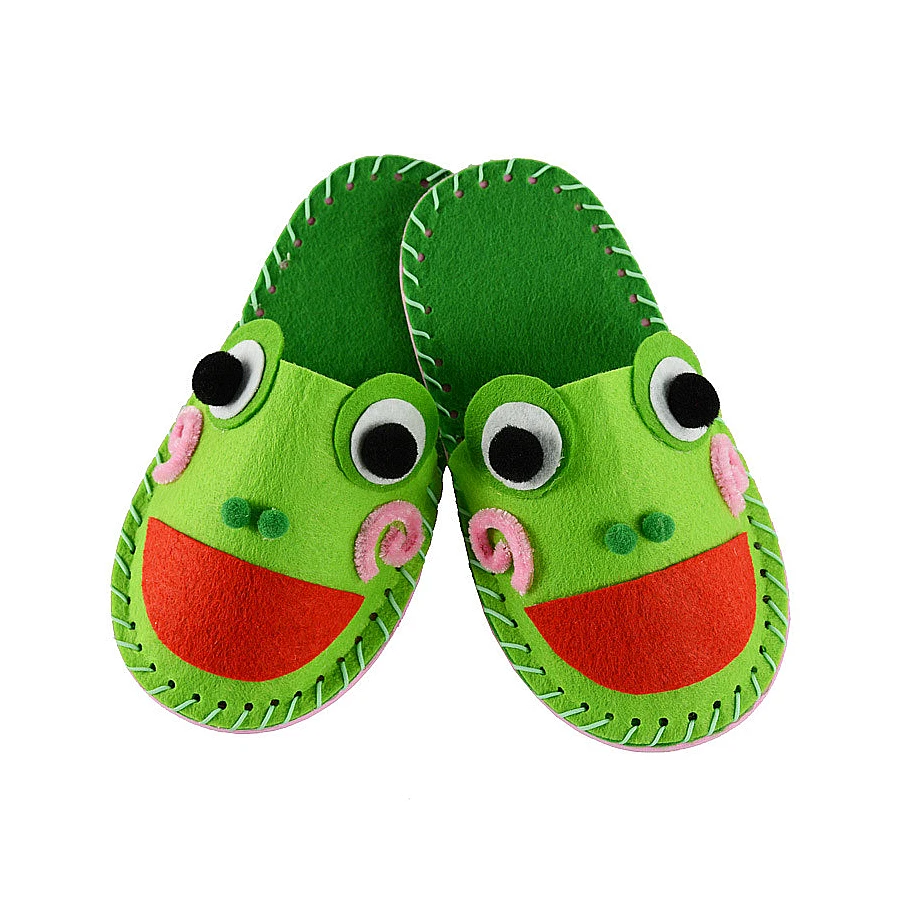 Diy Kids Craft Toy Handmade Cartoon Slippers Sewing Kit Kindergarten ...