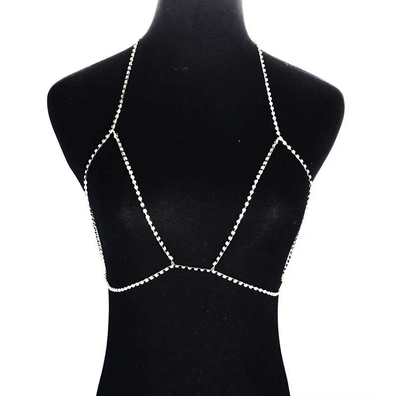 Summer Beach Necklaces Women Shiny Rhinestone Body Chains Jewelry Slave