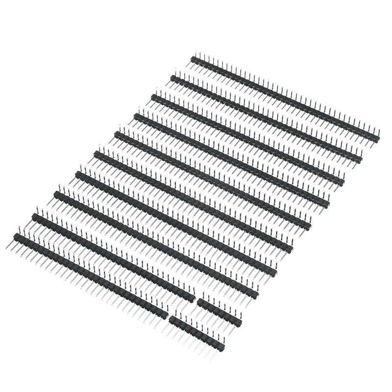 Conector de Pin de ángulo recto, fila única macho 2,54, cabezal de Pin rompible 40 pines 1x40 ...