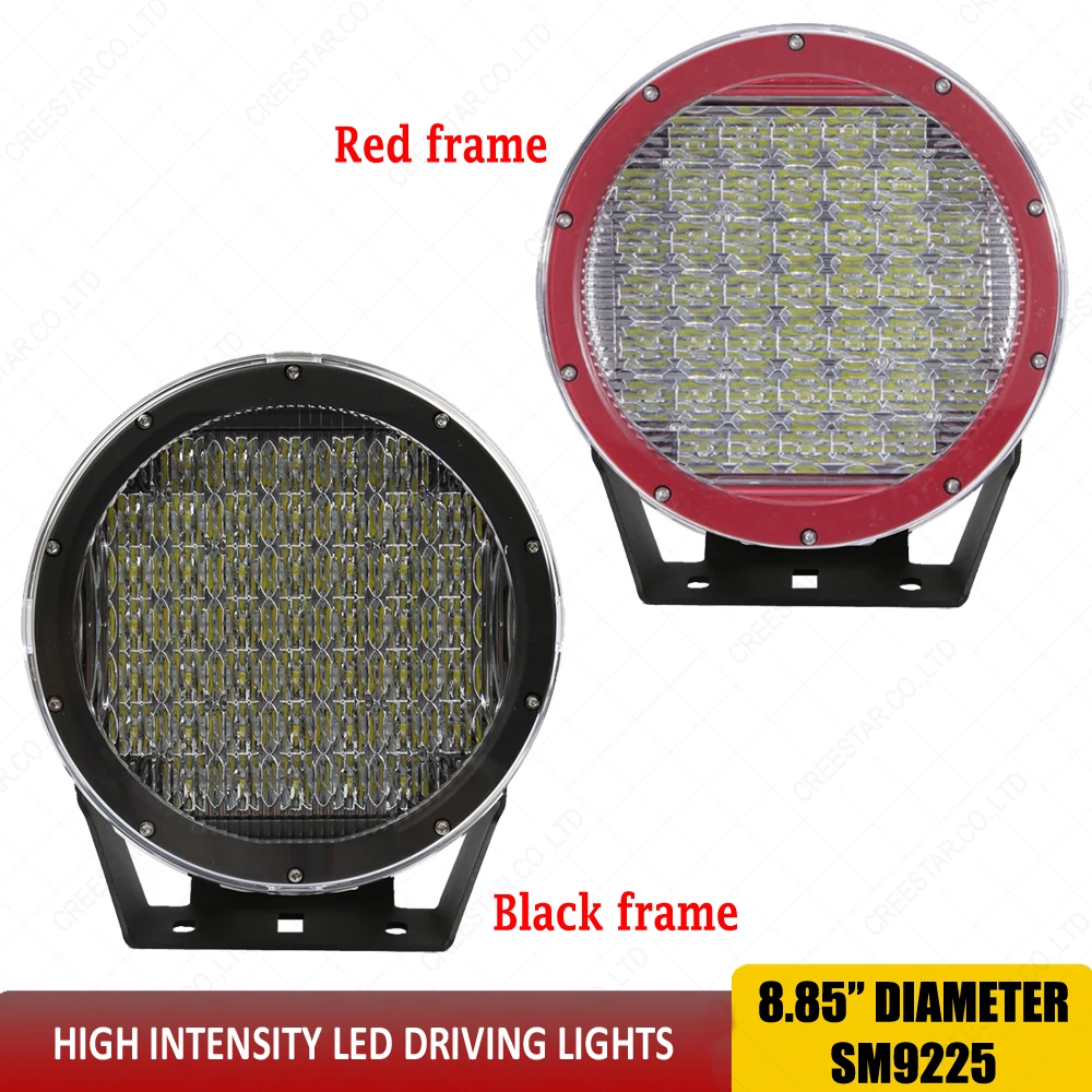 9" inch Round 225W Led off road lights with Clear cover + Cross cover ...