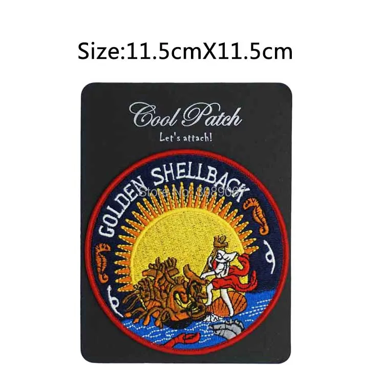 4.5" US NAVY Crossing of the Equator Shellback Military Patch GOLDEN ...