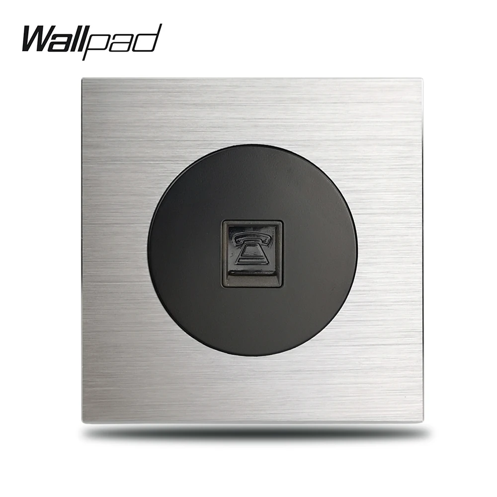 L6 TEL Telephone RJ11 Wall Socket Wiring Outlet Silver Satin Metal ...