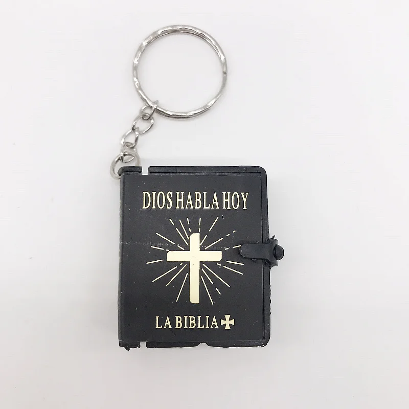Small Bibles Key Chains for Keepsakes Black Cover Plastic Mini Key ...