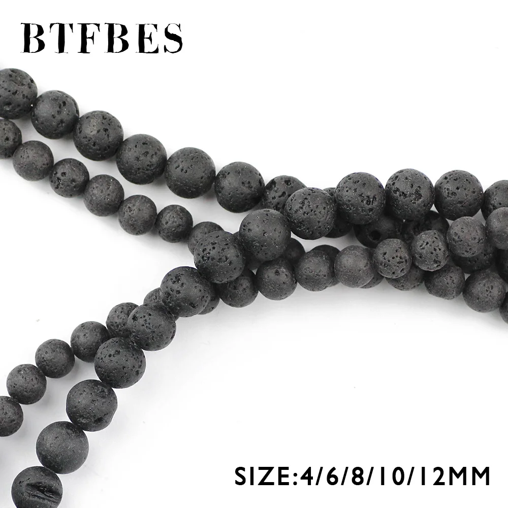 Lava Beads Jewelry Making | Round Lava Rock Beads Stones | Black Lava ...