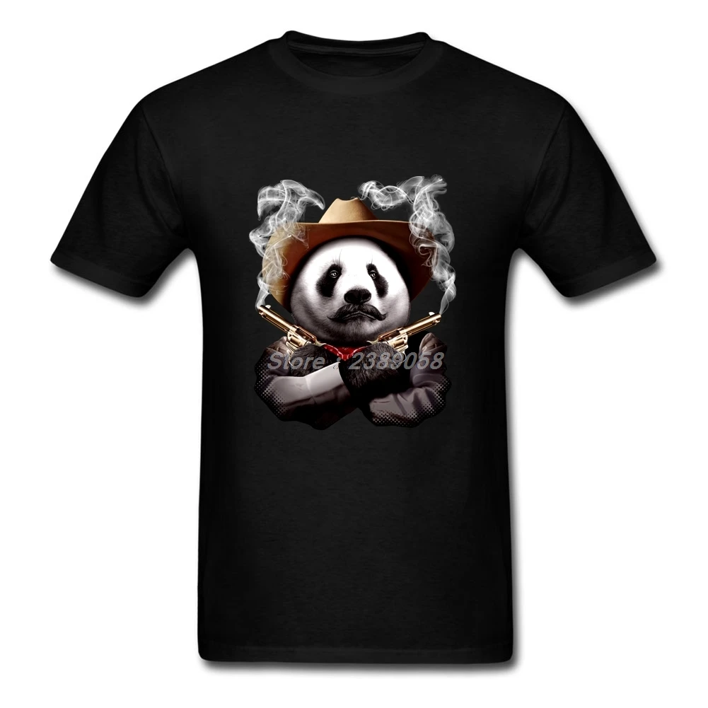 New Brand T Shirt Men Short Sleeve PANDA CROSSGUNS Shirts 3D Print ...