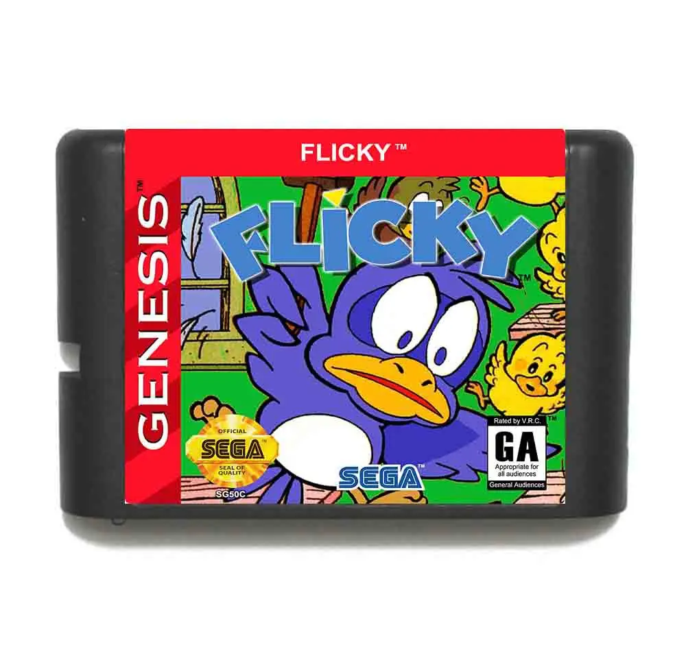 Flicky 16 bit MD Cartão De Jogo Para Sega Mega Drive Para Genesis|16 ...