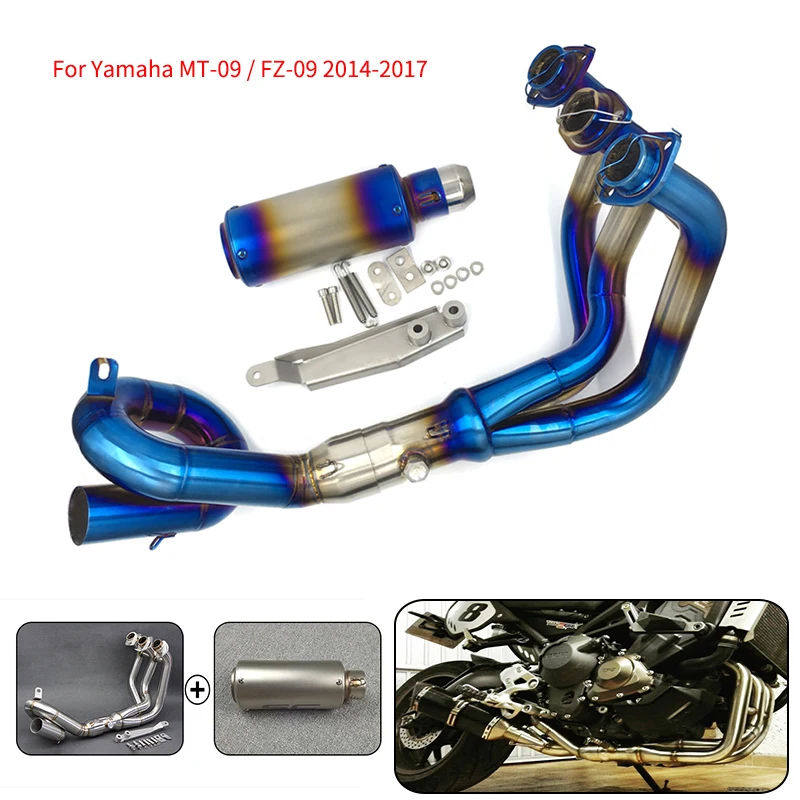 MTCLUB Motorcycle Modified Muffler Exhaust Contact Middle Pipe Slip-On ...
